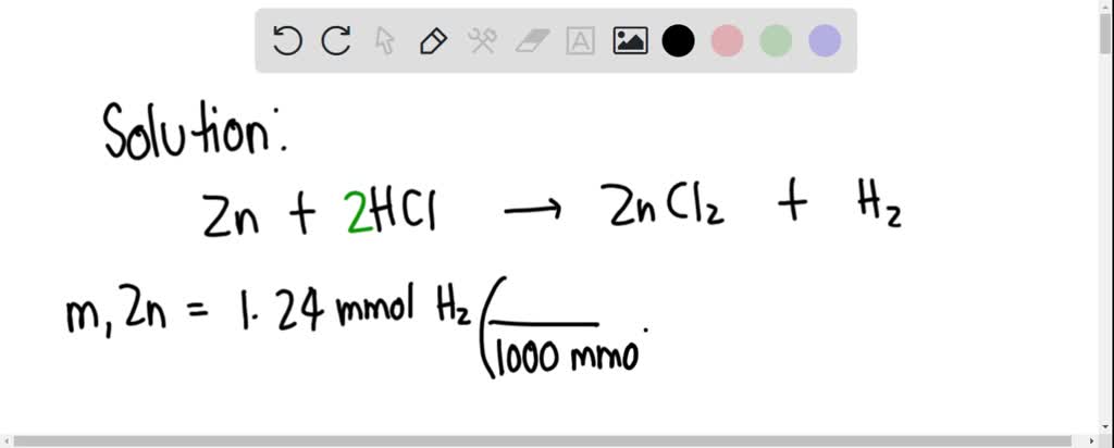 What mass of zinc metal is required to generate 1.24 millimoles of ...