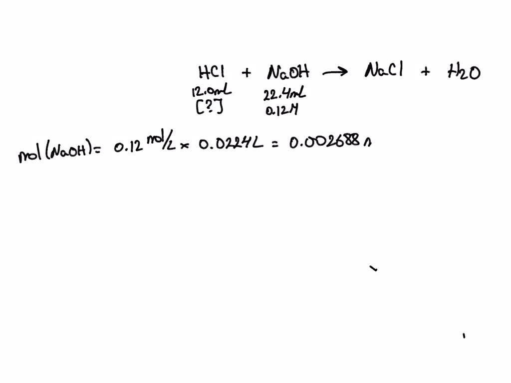 SOLVED: 13. Titration of a 12.0 mL solution of hydrochloric acid ...