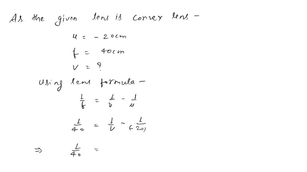 SOLVED: An object is placed perpendicular to the principal axis of a convex lens of focal length ...