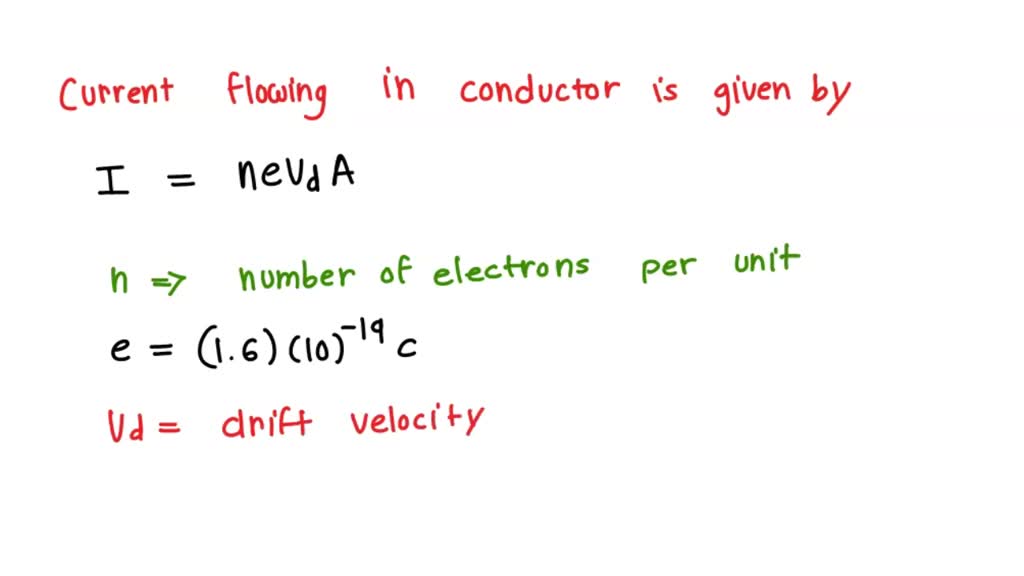 Solved The Relation Between Current Density J And Drift Velocity Vd Is