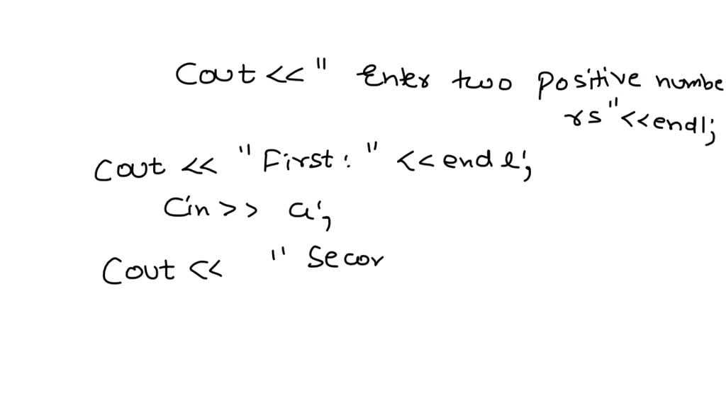SOLVED: Texts: C++. You fill in the 3 dots. Write a while loop that prints all positive numbers ...