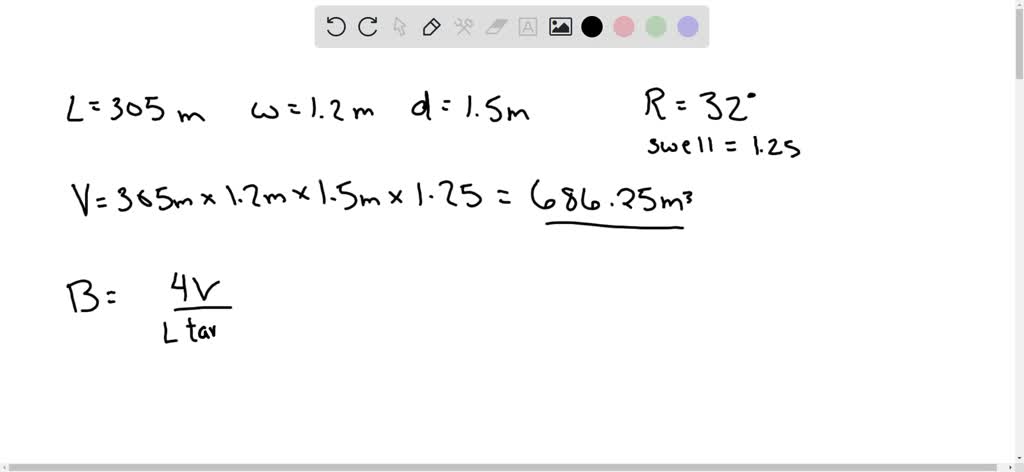 SOLVED: A 1000-ft (305-m)-long pipeline requires an excavation 4 ft (1.2 m) wide to an average ...