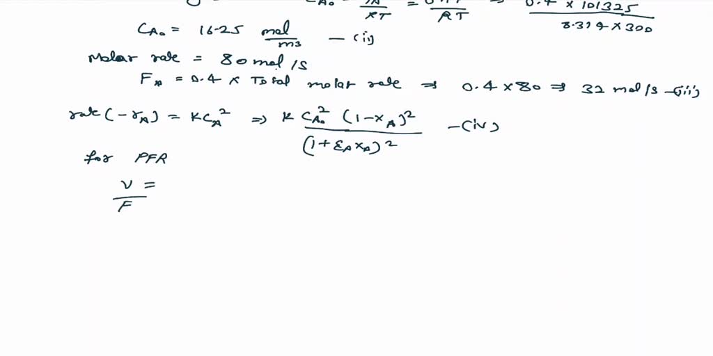 SOLVED: Three stirred tank flow reactors are used to convert A into a ...