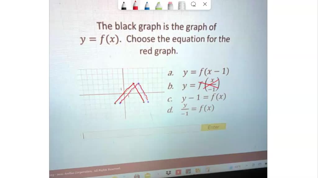 SOLVED: 'Please help The black graph is the graph of y = f(x). Choose ...