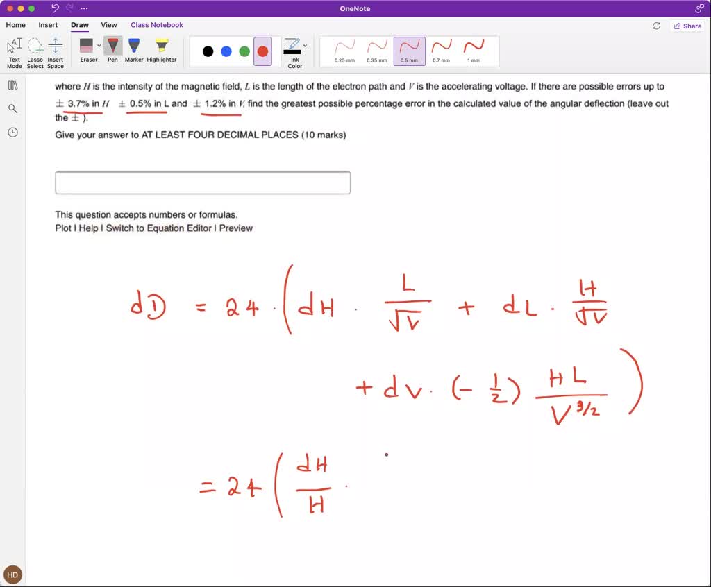 SOLVED: The angular deflection D of beam of electrons in a cathode-ray ...