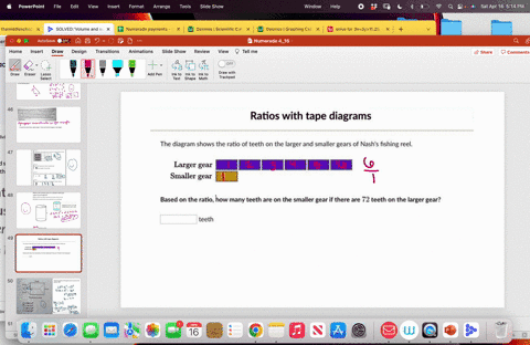 Ratios with tape diagrams The diagram shows the ratio of...