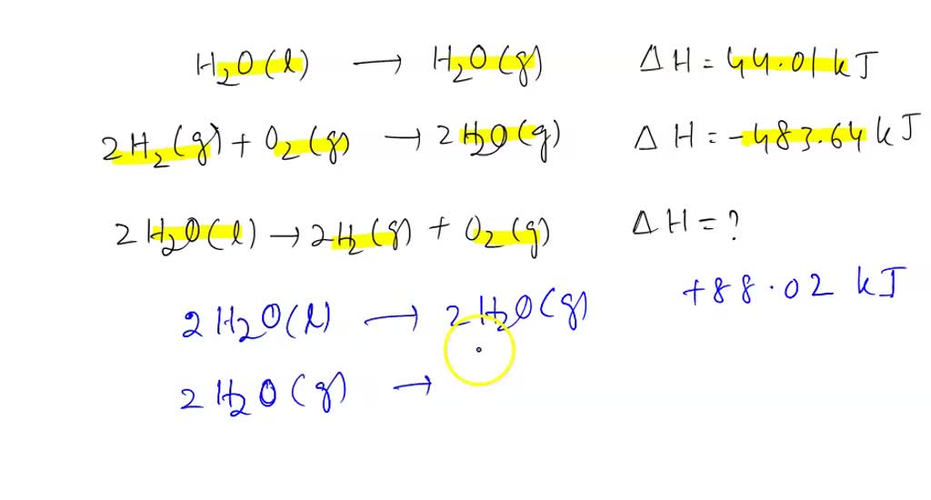 SOLVED: Given the following reactions: 1) 3H2(g) + O2(g) â†’ 2H2O(g) Î ...