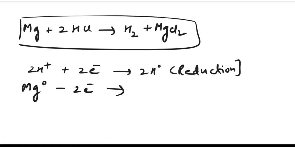 SOLVED: A strip of magnesium metal (Mg) reacts with hydrochloric acid ...