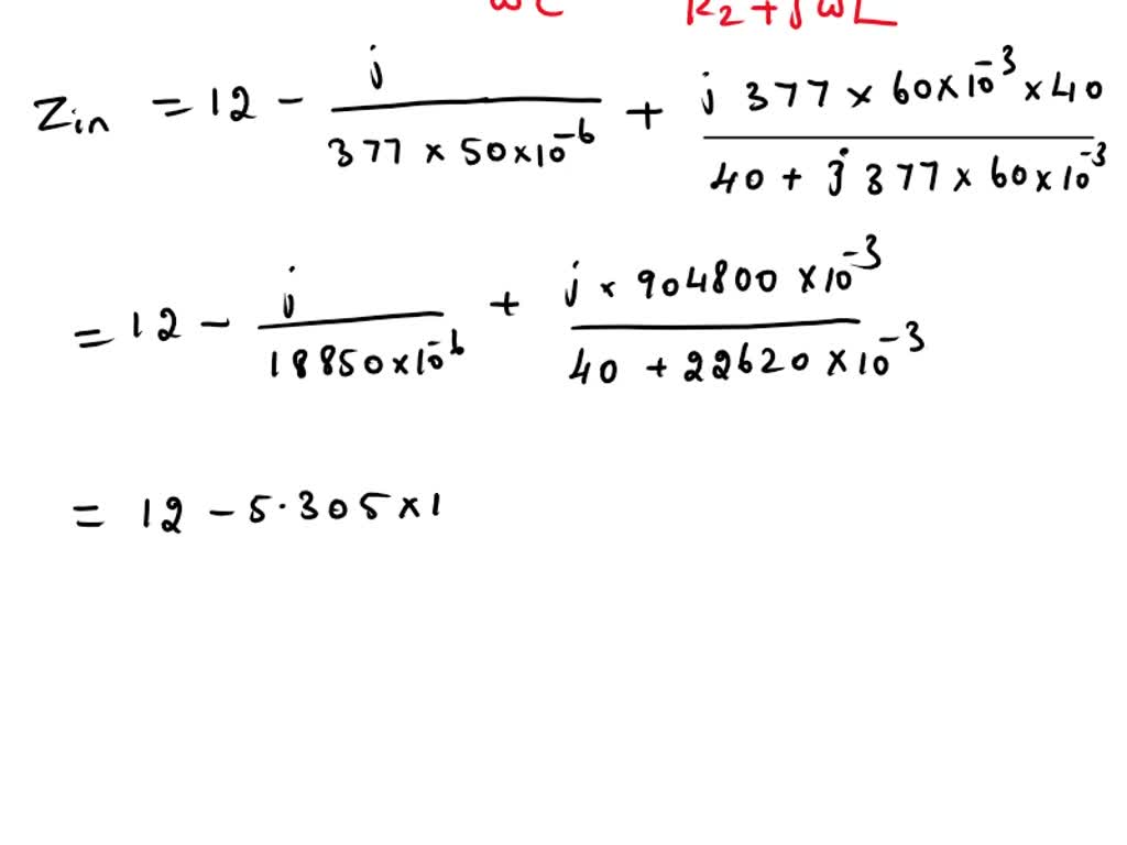 SOLVED: Determine the input impedance of the circuit in the following Figure at ꞷ = 10 rad/s ...