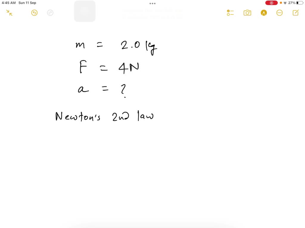 Solved An Object With A Mass Of 2 0 Kg Has A Force Of 4 0 Newtons