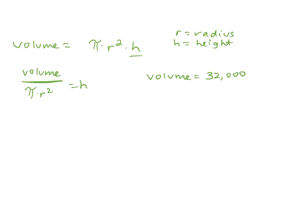 SOLVED: a round silo is 60 ft tall and has a 18 ft radius. how high ...