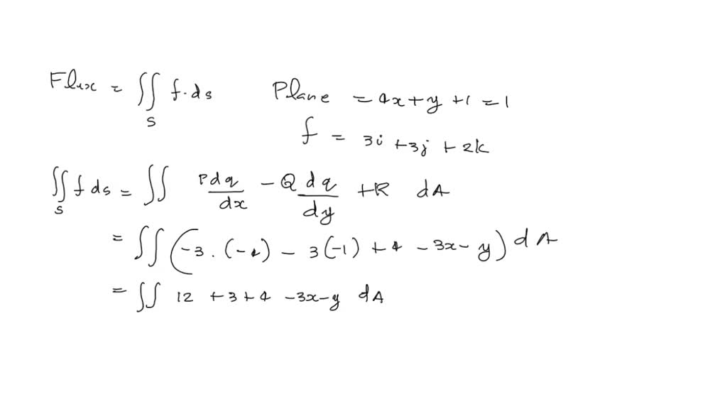 SOLVED: (1 point) Let S be the part of the plane 2x + y + z = 3 which ...