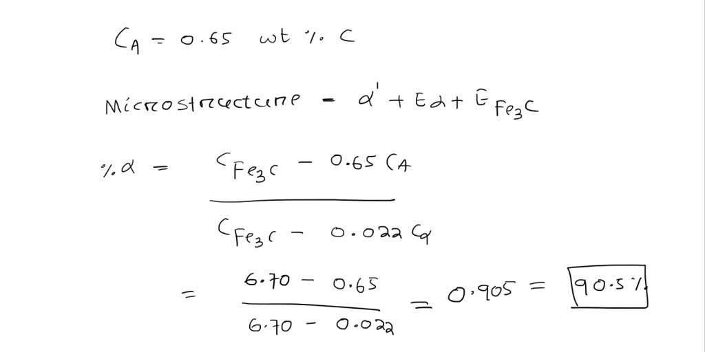 SOLVED: Consider 1.0 kg of austenite containing 0.65 wt% Carbon, cooled ...