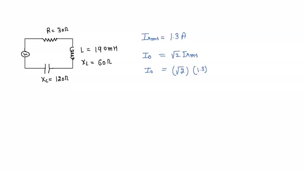 SOLVED: The RLC series circuit of the figure below is connected to an ...