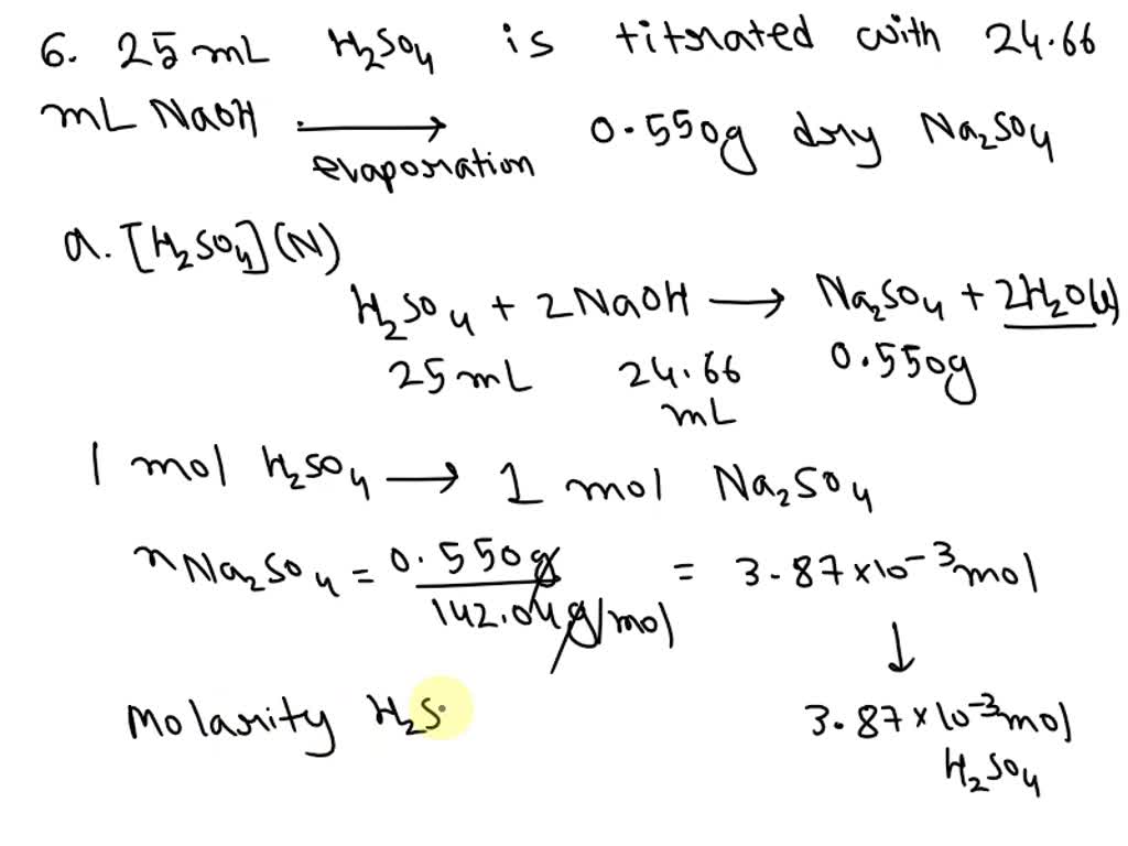 SOLVED: A 25.00 mL sample of sulfuric acid, diprotic acid, was titrated ... SOLVED: A 25.00 mL sample of sulfuric acid, diprotic acid, was titrated ...