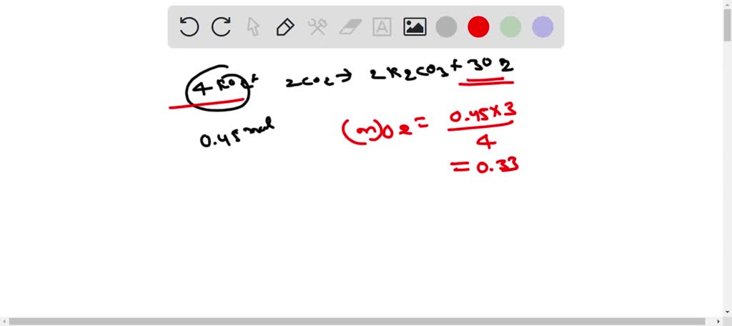 SOLVED: The reaction between potassium superoxide, KO2, and CO2, 4KO2 + 2CO2 â†’ 2K2CO3 + 3O2 ...