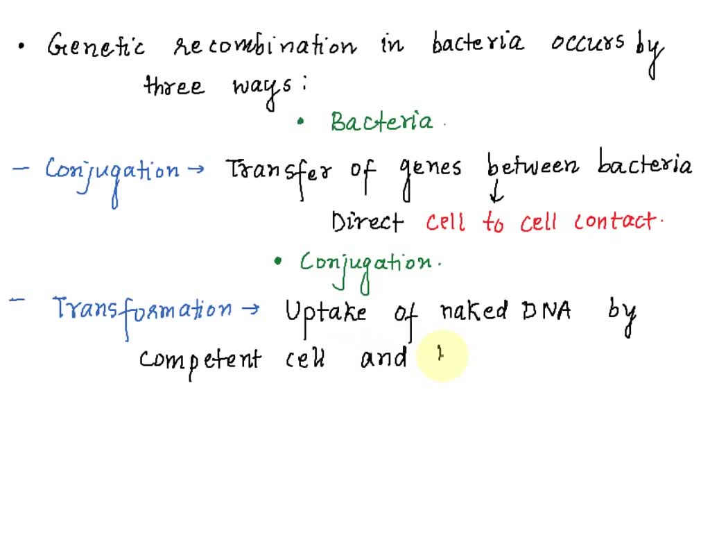 SOLVED: Complete the sentences that contrast how recombination occurs ...