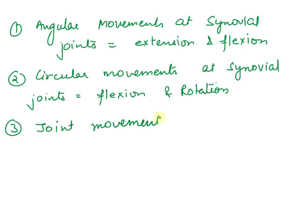 SOLVED: 1. Select the types of angular movements allowed at synovial ...