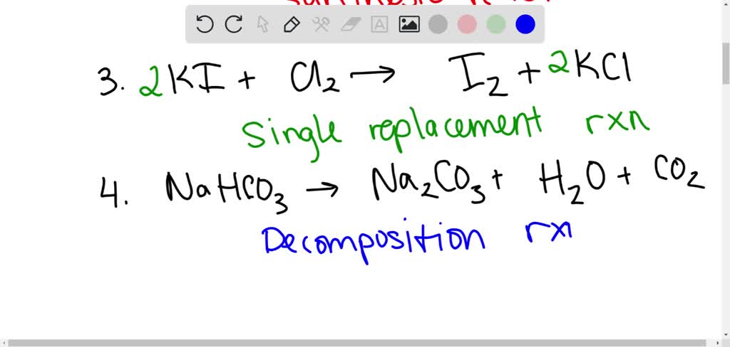 SOLVED: Balance each of the chemical equations below. In the space to the right, classify the ...