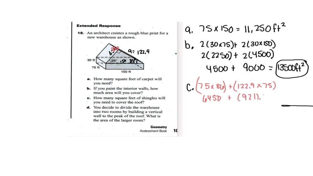 For this two-story building, calculate the flat roof area (in Sq Ft ...