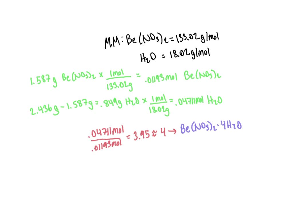 SOLVED: Hydrated cadmium (II) nitrate, Cd(NO3)2 * xH2O is 23.36% water ...