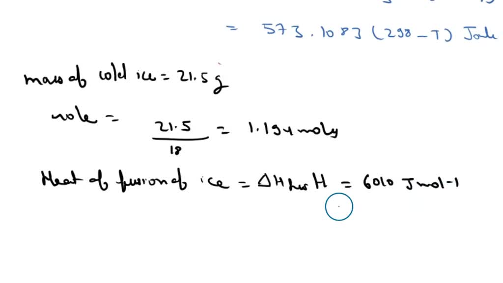 SOLVED: a mass of 86g of h2o(s) at 273k is dropped into 410g of H2O(1 ...