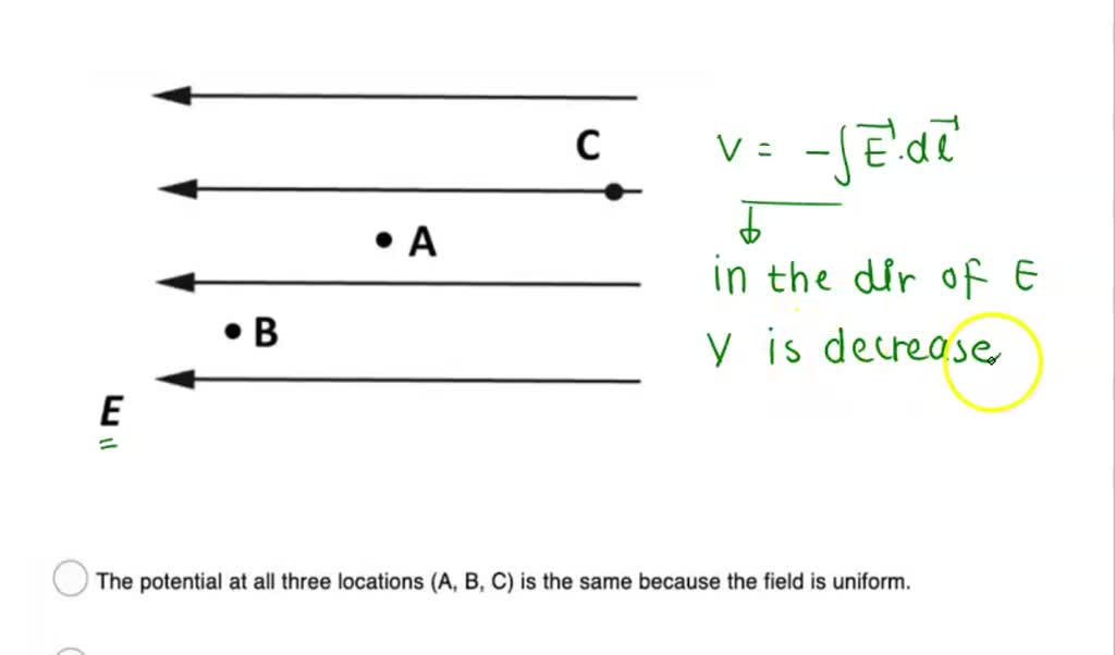 SOLVED: 'A B 3 Suppose a region of space has a uniform electric field ...