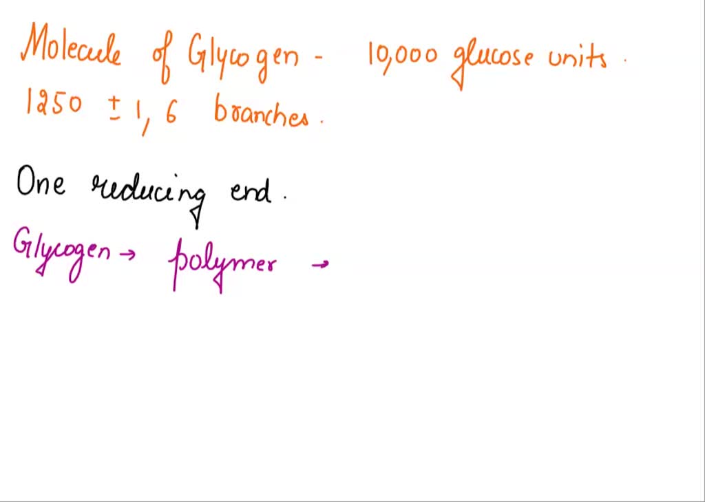 SOLVED: A molecule of glycogen consisting of 10,000 glucose units and ...