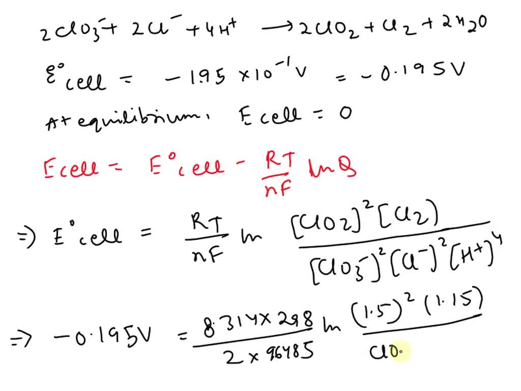 SOLVED: Chlorine dioxide is produced by the following reaction of ...