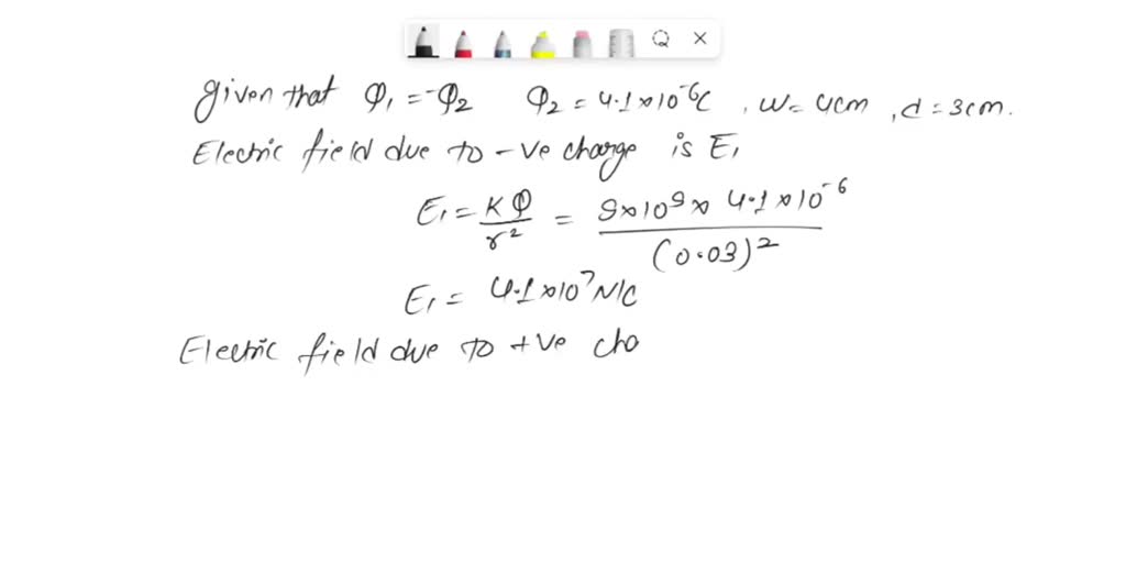 SOLVED: Two particles, Q1 and Q2, with charges Q1 and Q2 = (4.10x10^-6) C, are placed in the xy ...