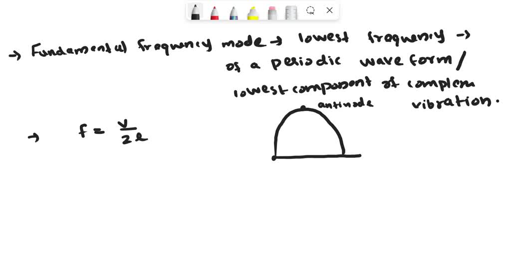 SOLVED: For standing waves on a string, the fundamental frequency mode (f1) has: node and ...