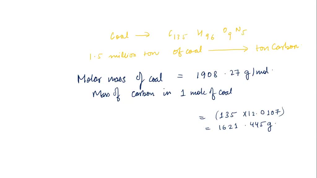 SOLVED: Although coal is a complex mixture of substances, its elemental ...