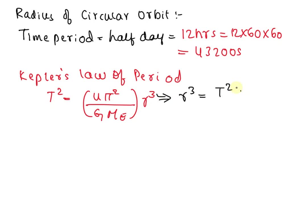 SOLVED: Calculate the radius of circular orbit for which the time ...