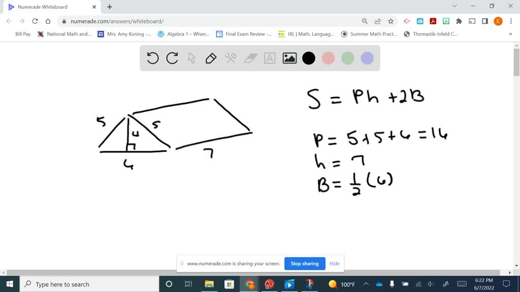 SOLVED: Find the surface area of the triangular prism shown below. units?