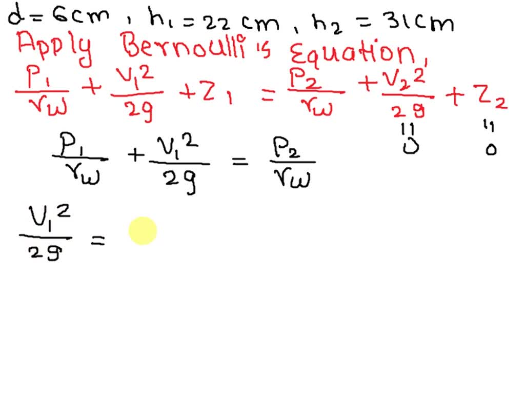 SOLVED: "A piezometer and a Pitot tube are 'tapped into a 6-cm-diameter ...
