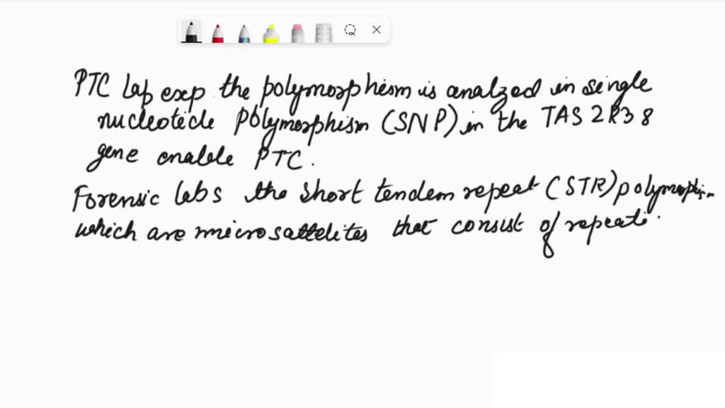 SOLVED: PTC LAB 1. How do the methods of DNA typing used in this ...