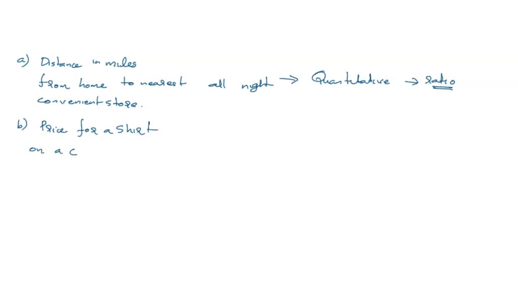 Solved Texts Type Of Variable Level Of Measurement Variable A Distance In Miles From Home To