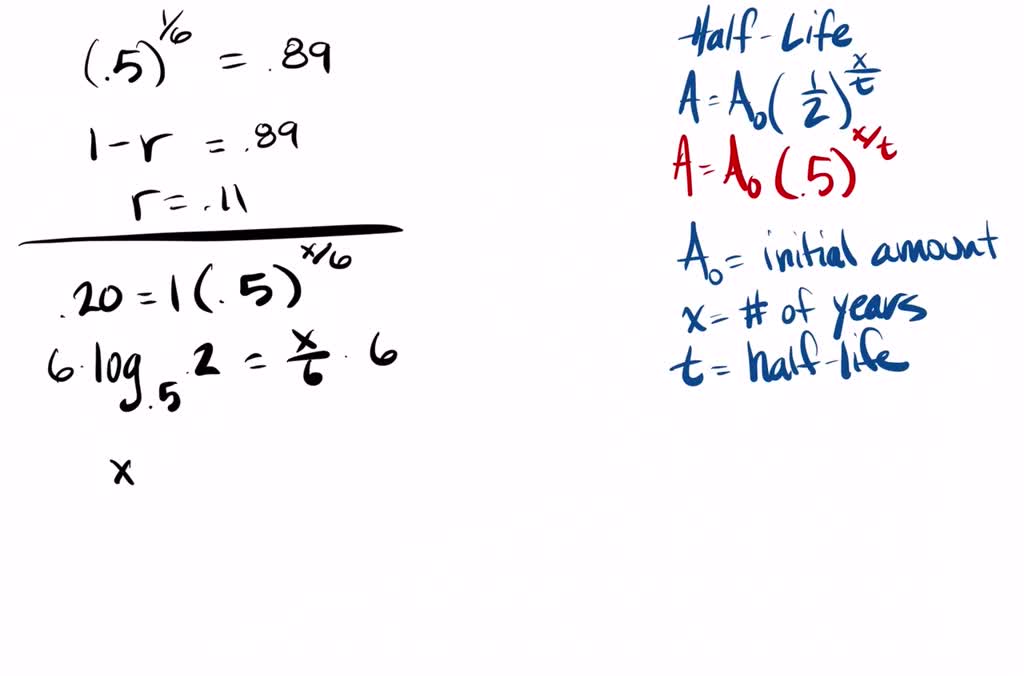 SOLVED: 3. A chemical degrades over time, and the amount of chemical ...