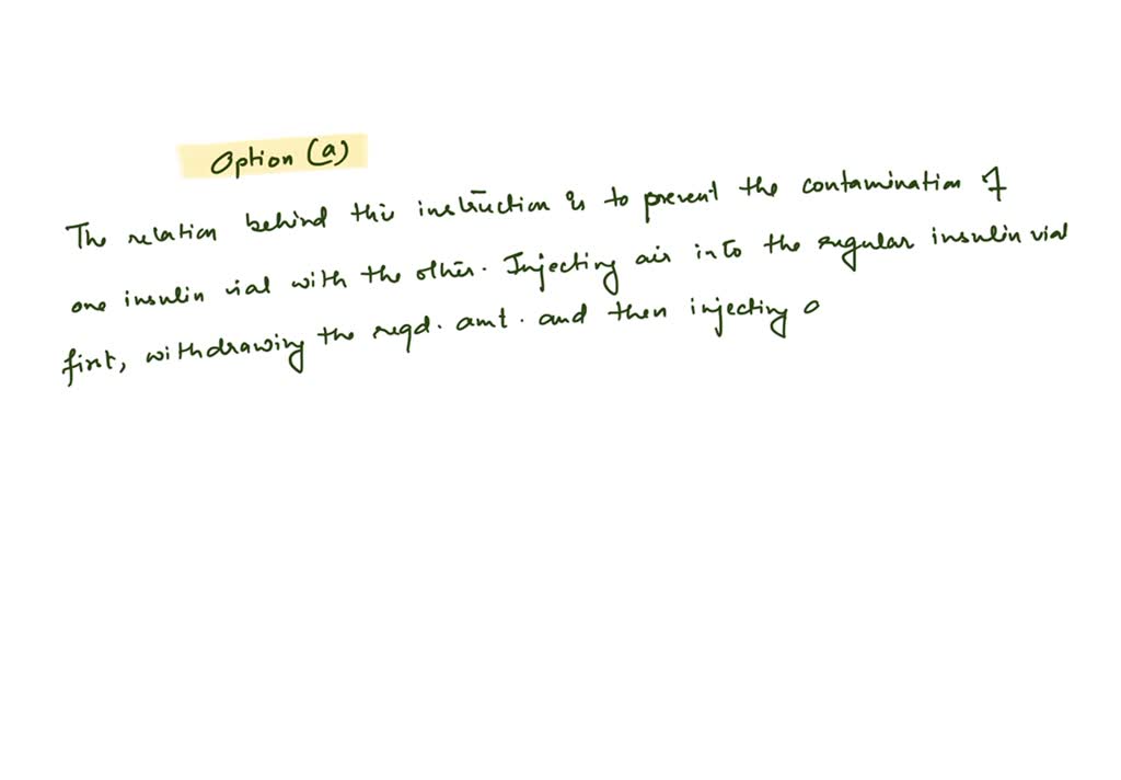 SOLVED: The nurse is teaching the client how to prepare 10 units of ...