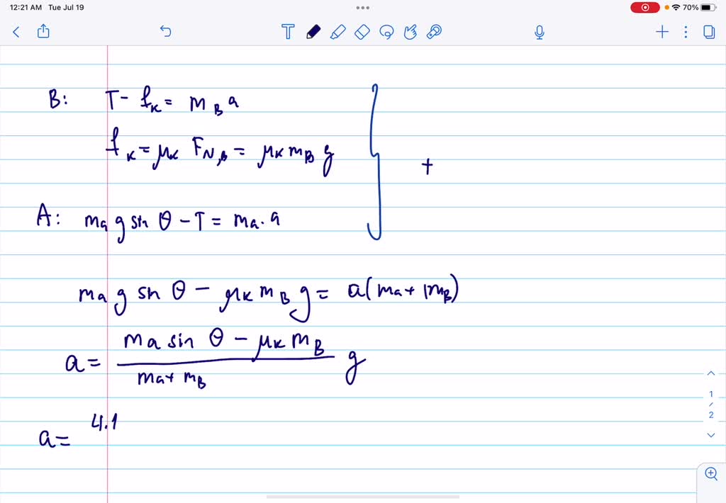 309 459 Two blocks and B lying on frictionless surface shown in Figure ...