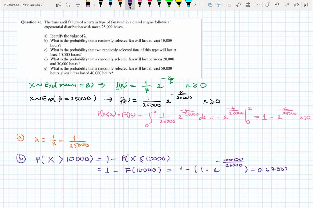 SOLVED: Question 4: The time until failure of a certain type of fan ...