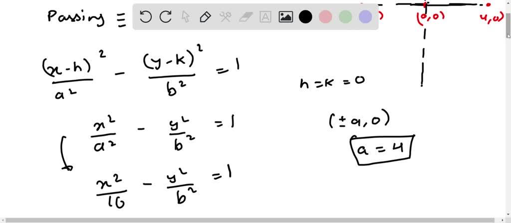 SOLVED: Find the standard form equation for a hyperbola with vertices ...