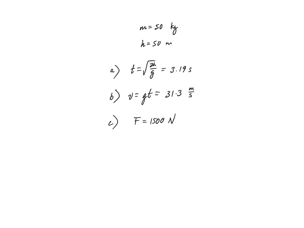 SOLVED: A 50 kg diver steps off a diving board and drops straight into ...
