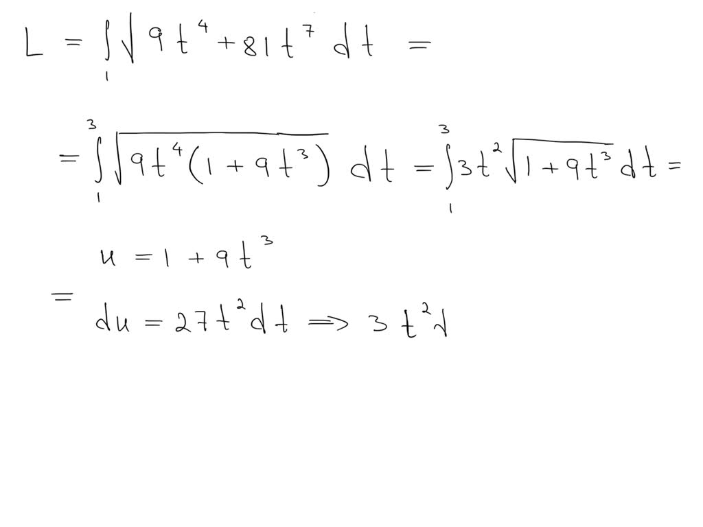 Solved Calculate The Arc Length Of The Parametric Curve Defined By X T 3 2 Y 2t 9 2 For 1