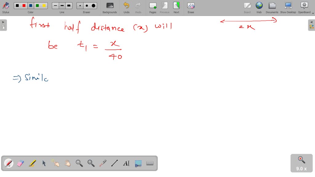 SOLVED: A car travels half the distance with constant velocity of 40 ...