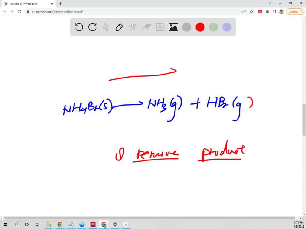 SOLVED: Consider the equilibrium decomposition of ammonium bromide ...