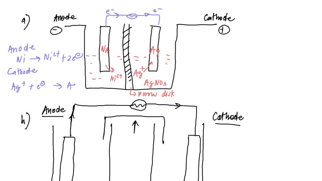 SOLVED: Sketch the cell, labeling the anode and cathode and indicating ...