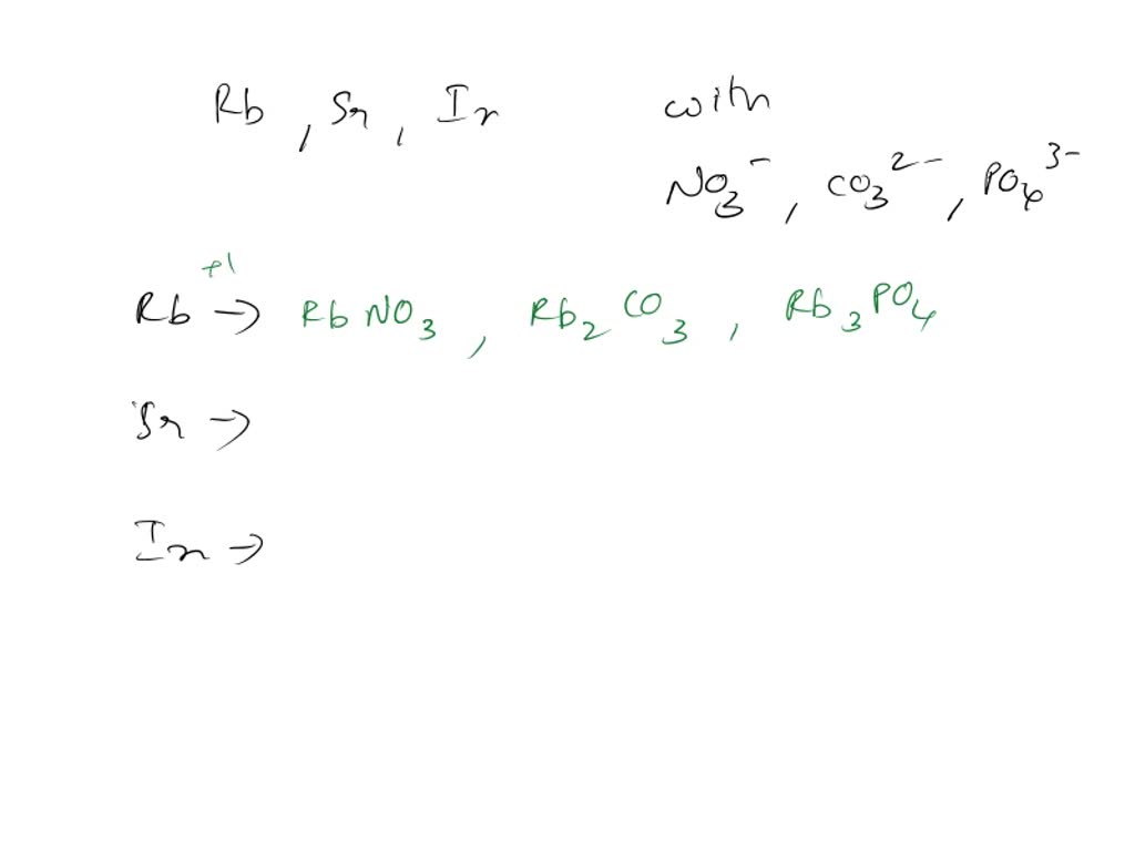 SOLVED: Question 1. Write formulas for the compounds formed from Rb and each of the following ...