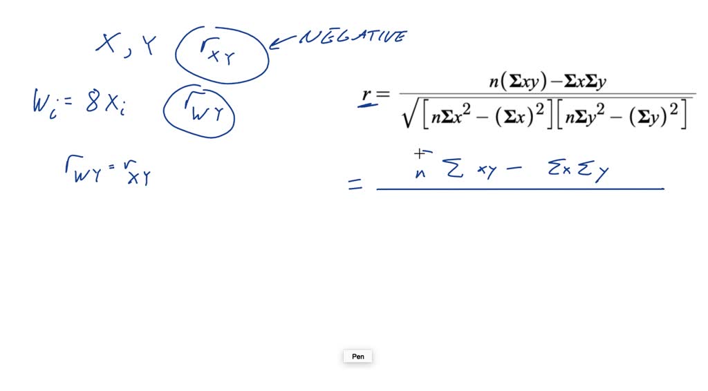 SOLVED: The correlation between X and Y is calculated and recorded as ...