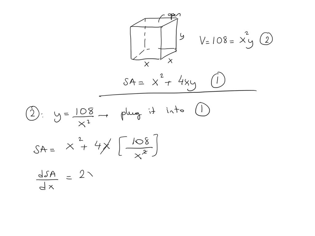 SOLVED: A container store is designing an open-top, square-based, rectangular box that will have ...